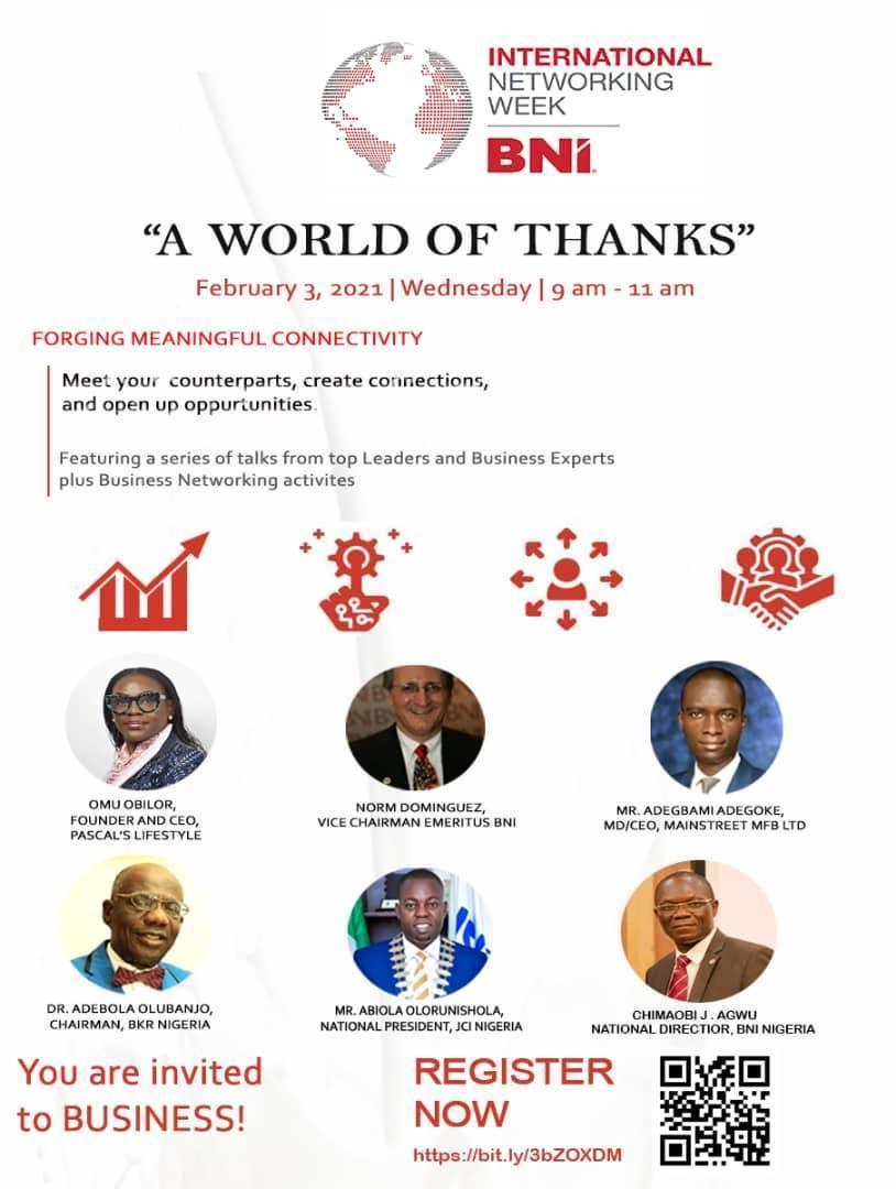 BNI Nigeria Hosts 2021 International Networking Week on February 3